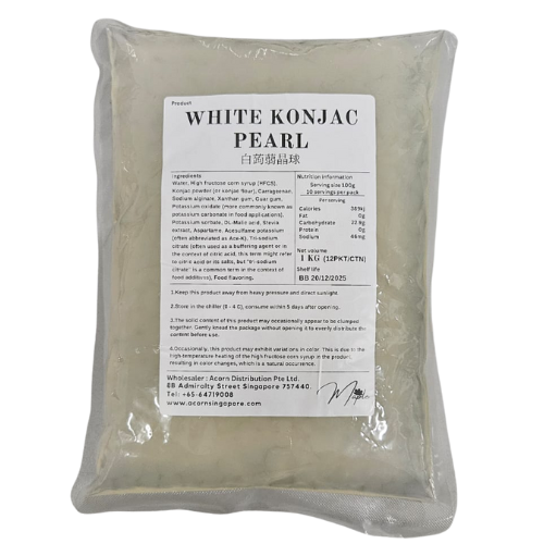 White Konjac Pearl 原味蒟蒻晶球 1kg – ACORN DISTRIBUTION PTE LTD
